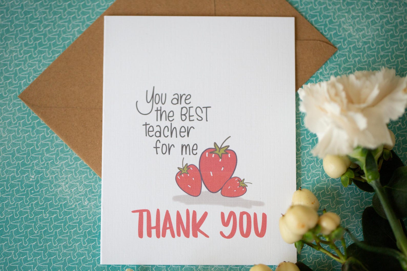 Thank You Card for Favorite Teacher - Kindergarden, Elementary, 1st 2nd ...