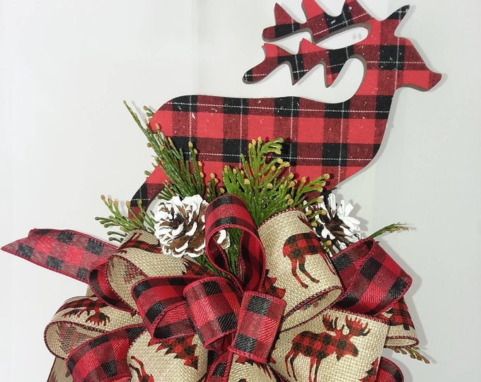 Woodland Deer Christmas Tree Topper Bow ~ Wildlife Tree Topper ...