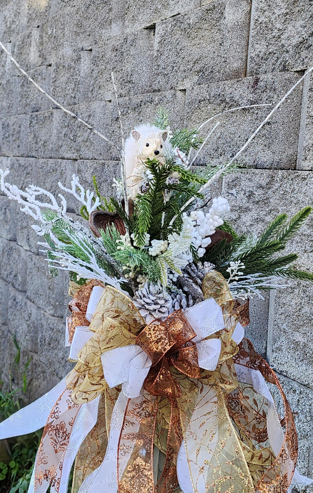 Winter Woodland Squirrel Christmas Tree Topper 360 Degree View - Etsy