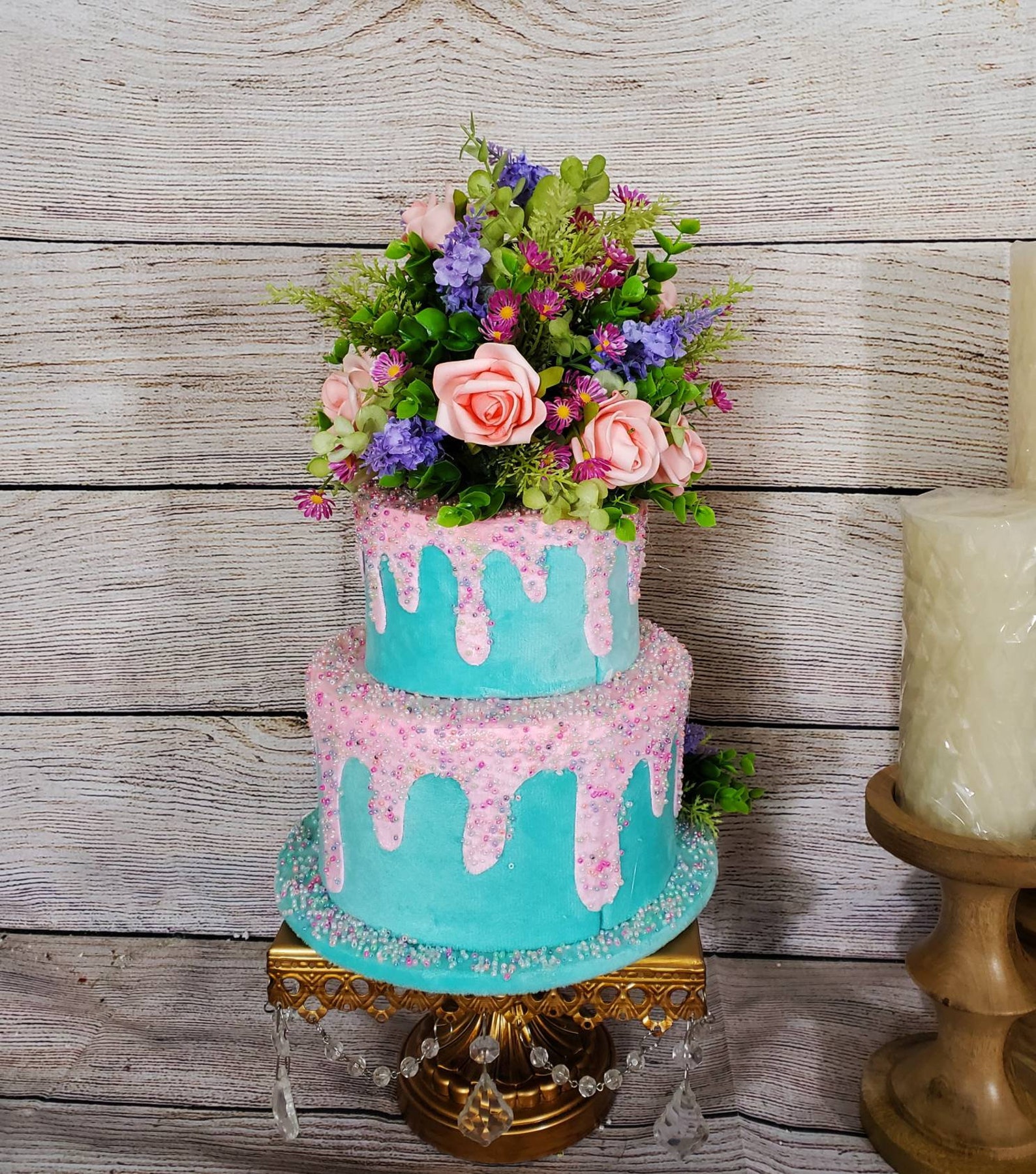 Fake Bake Birthday Cake Large Tiered Fake Cake Fake Bakes - Etsy