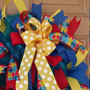 Autism Awareness Wreath Autism Puzzle Piece Wreath Autism - Etsy