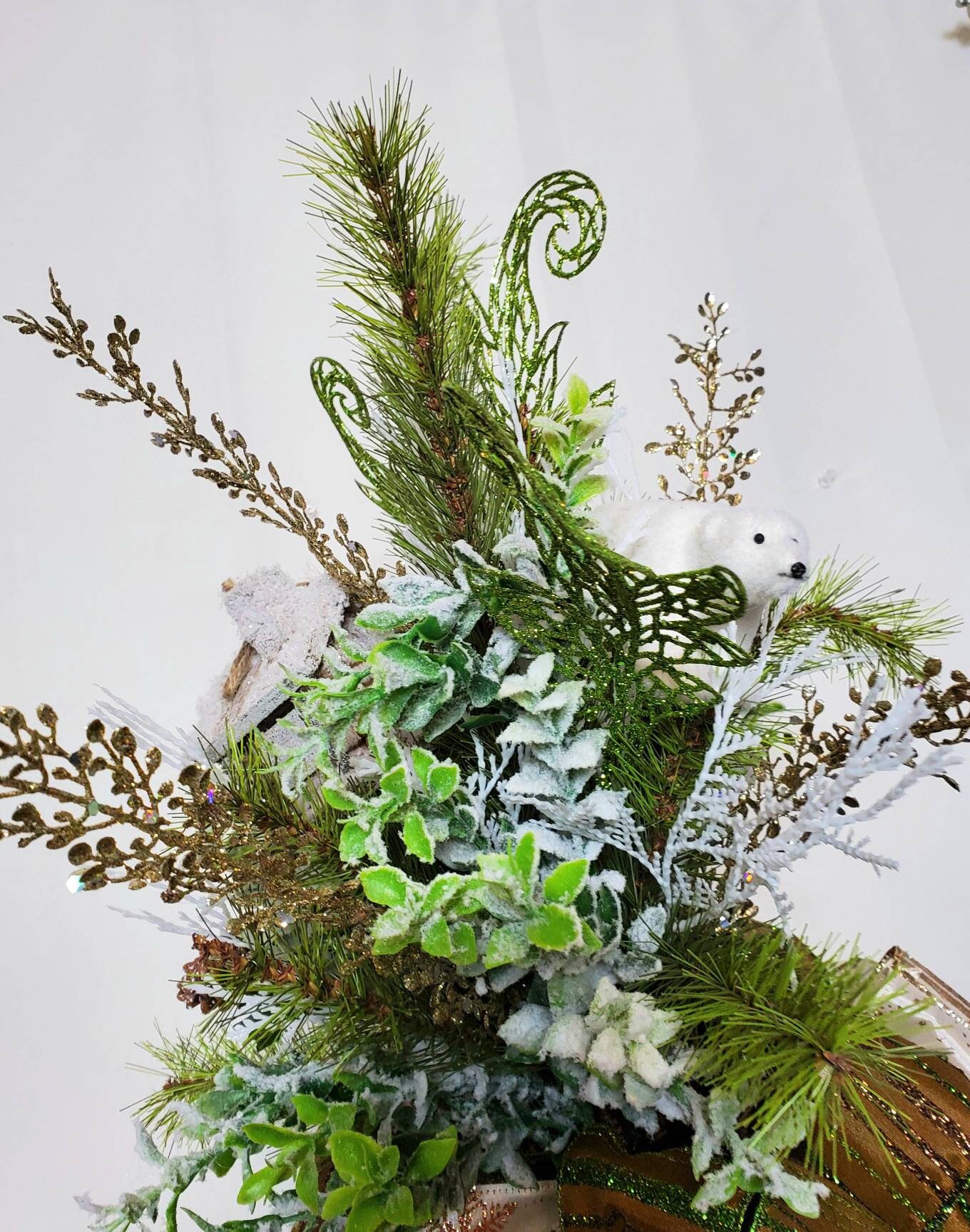 Woodland Polar Bear Christmas Tree Topper Woodland Holiday - Etsy