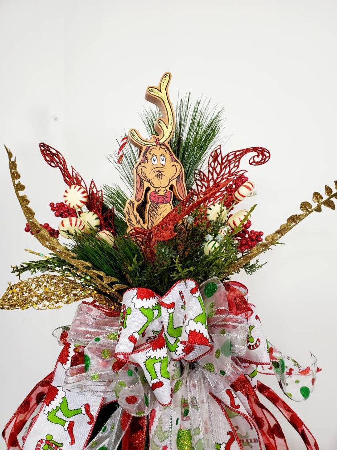 Max the Dog Unique Christmas Tree Topper ~ Kids Theme Tree Topper 360 ...