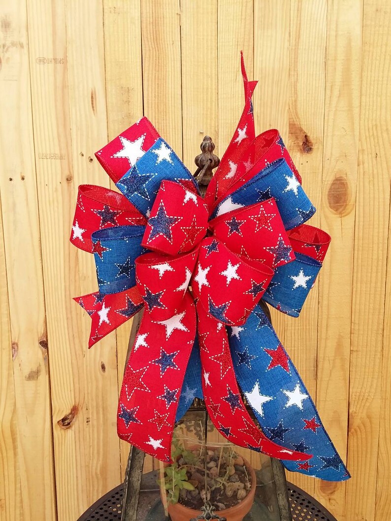 Red Blue Stars Support Bow We are All in this Together | Etsy