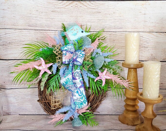 Nautical Beach Natural Wreath ~ Nautical Fish Wreath - Etsy