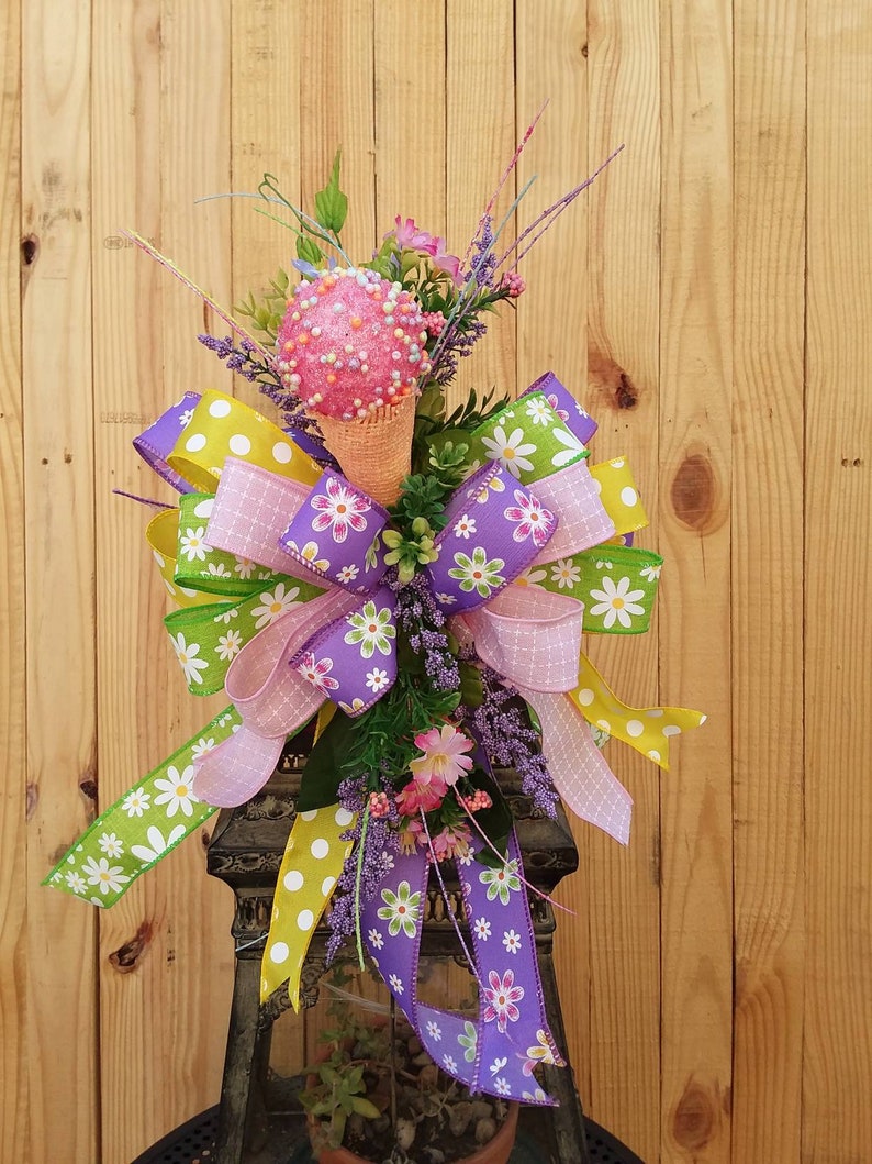 Birthday Swag Ice Cream Cone Lantern Bow Ice Cream Cone | Etsy