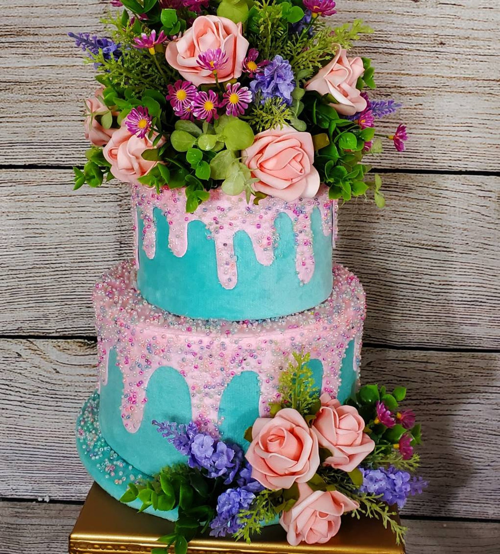 Fake Bake Birthday Cake Large Tiered Fake Cake Fake Bakes - Etsy