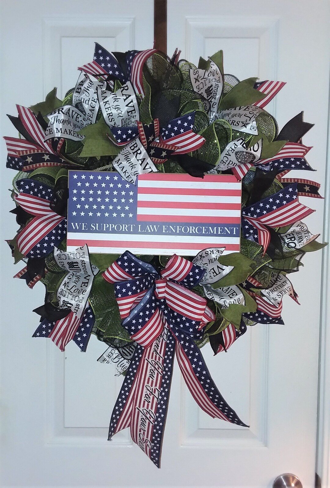 Police Front Door Wreath Police Officer Wreath Law - Etsy