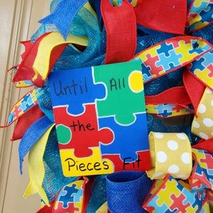 Autism Awareness Front Door Wreath~autism Awareness Wreath ~ Autism ...