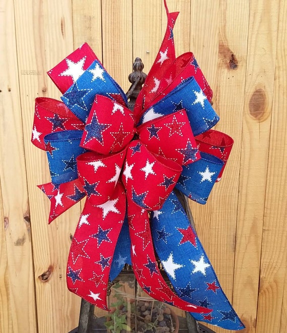 Red Blue Stars Support Bow We are All in this Together | Etsy