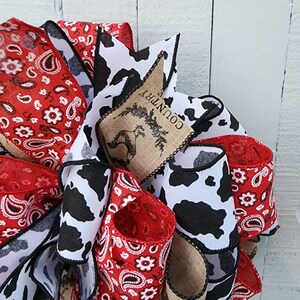 Country Cow Print Christmas Tree Topper Bow ~ Bandana Cow Print Tree ...