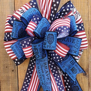 Police Support Bow Large~ Thin Blue Line Police Support Bow~ Police ...