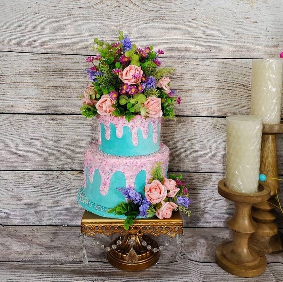 Fake Bake Birthday Cake Large Tiered Fake Cake Fake Bakes - Etsy