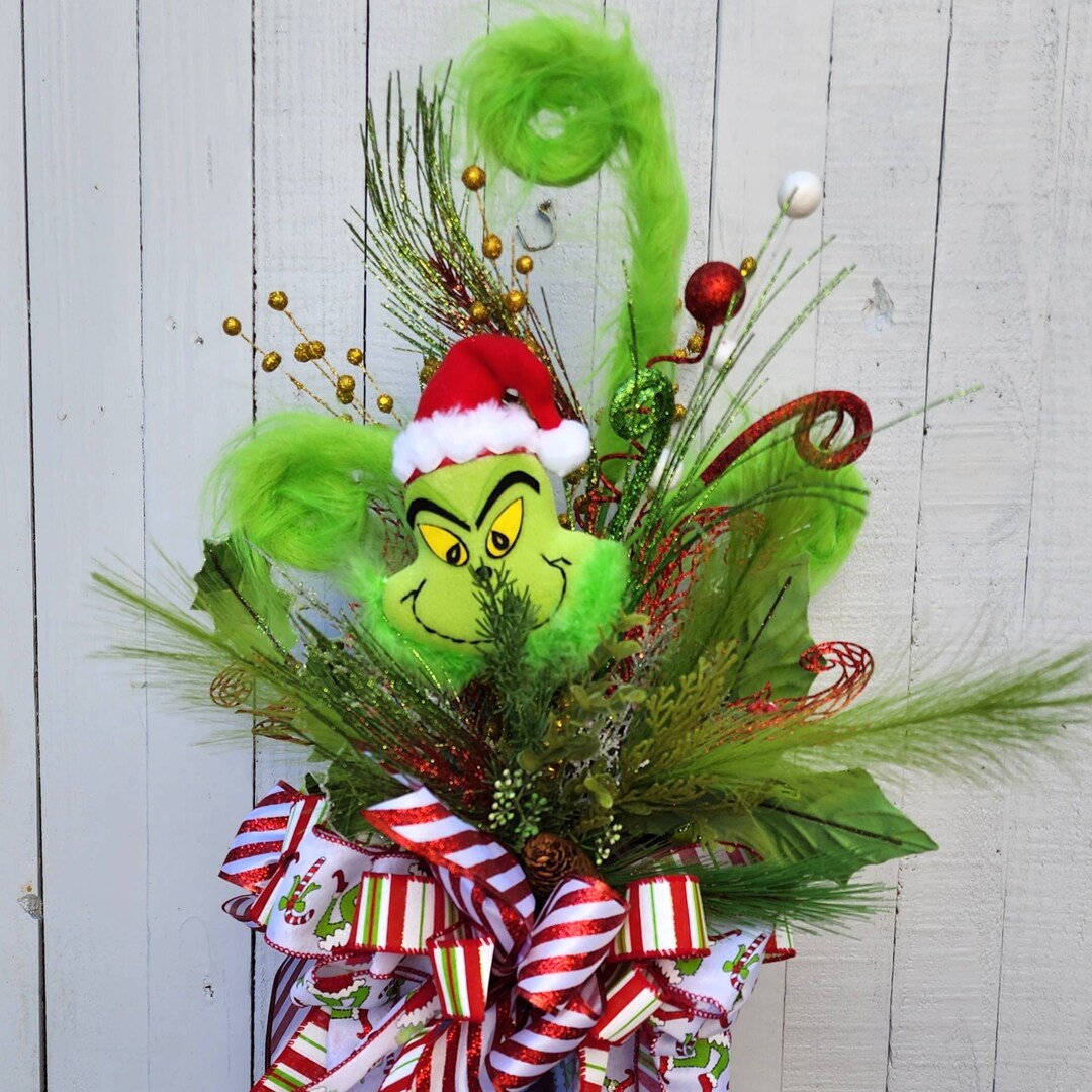 Green Monster Christmas Tree Topper Bow ~ 360 Degree Viewing Holiday ...