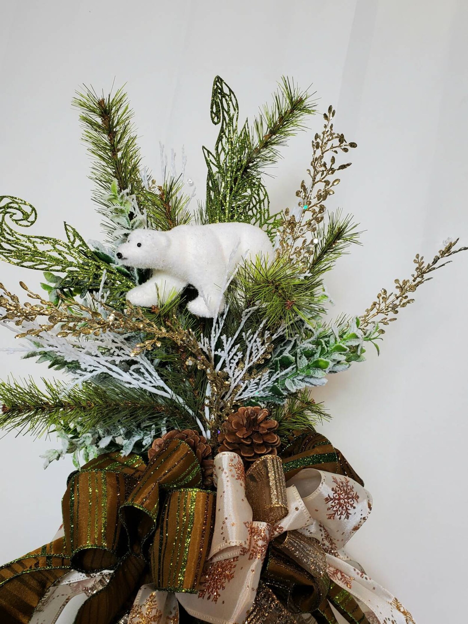 Woodland Polar Bear Christmas Tree Topper Woodland Holiday - Etsy