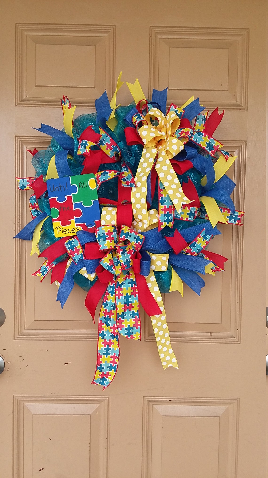 Autism Awareness Wreath Autism Puzzle Piece Wreath Autism - Etsy