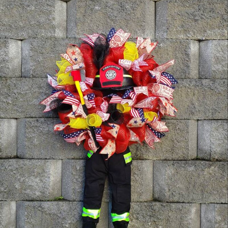 Firefighter Wreath - Etsy