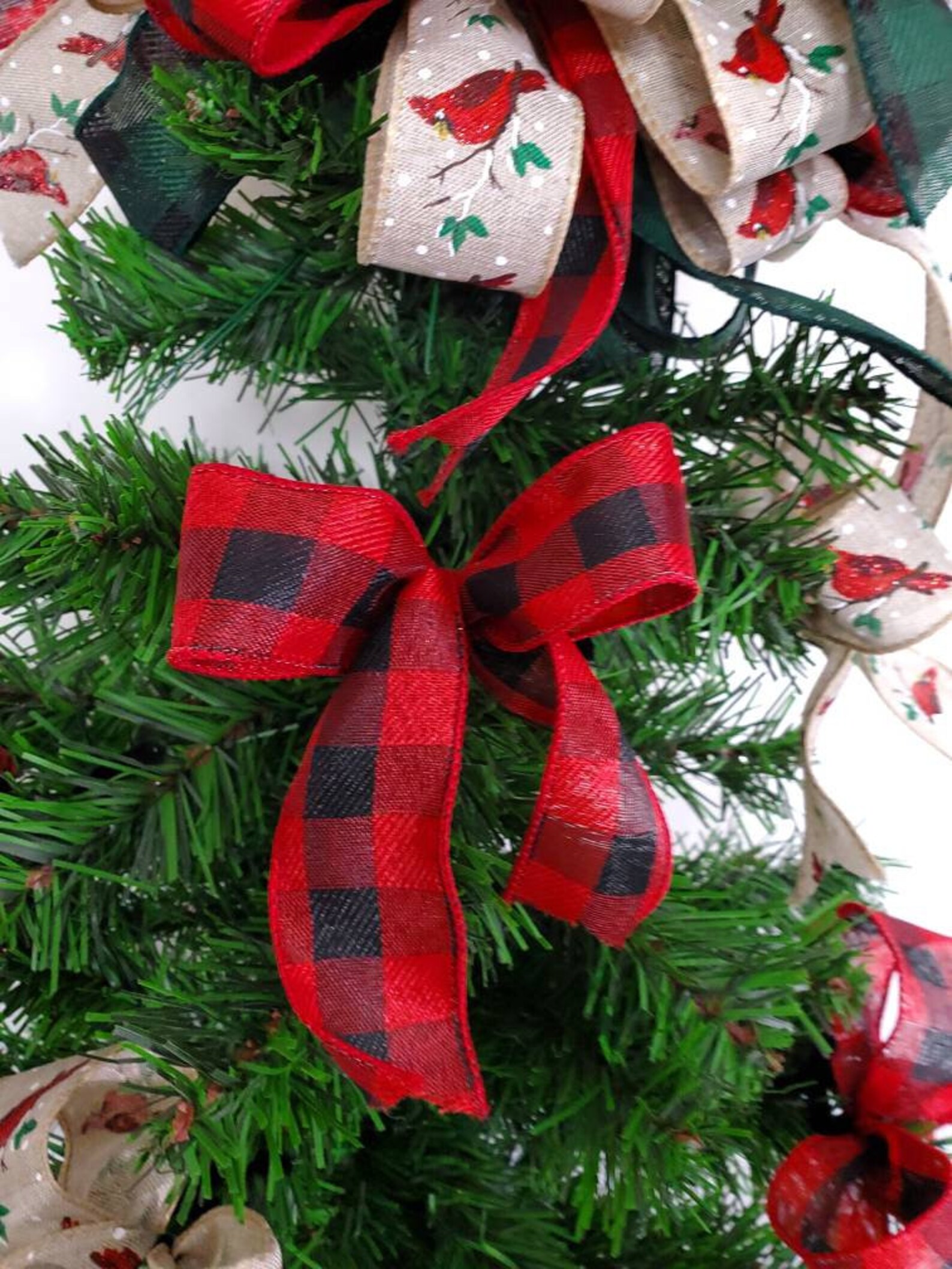 Cardinal Christmas Tree Topper Bow Red Bird Holiday Tree | Etsy