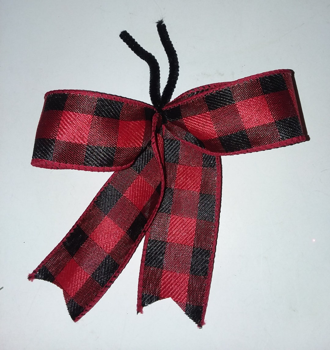 Buffalo Check Tree Bows Set of 12~ Christmas Buffalo Check Red and ...