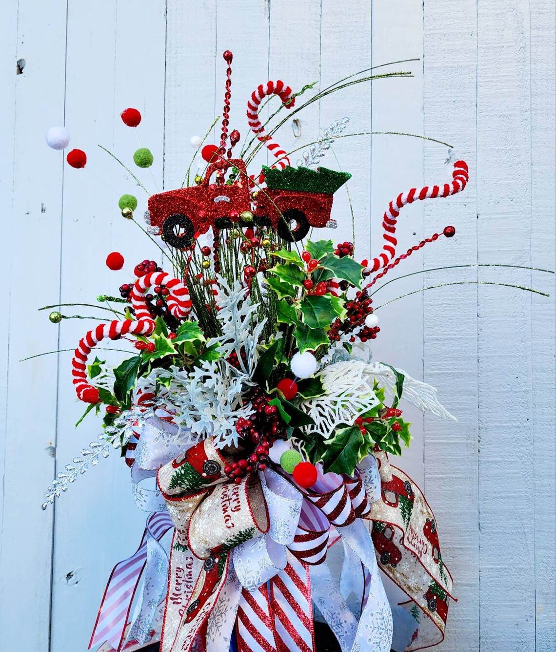 Red Truck Christmas Tree Topper 360 Degrees View Red Truck - Etsy