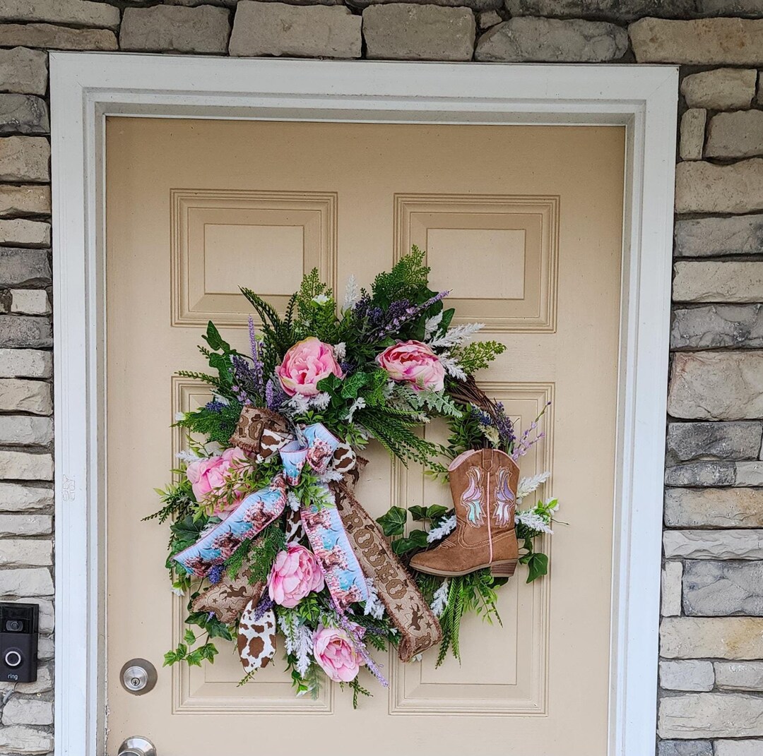 Cowgirl Country Western Door Wreath - Etsy