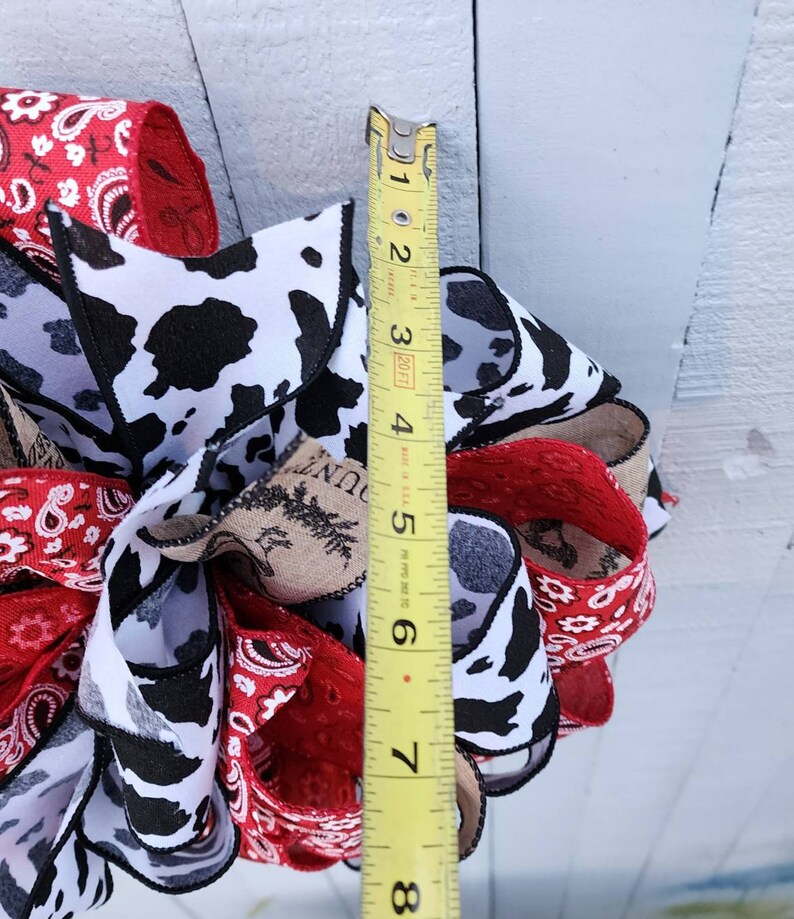 Country Cow Print Christmas Tree Topper Bow Bandana Cow - Etsy