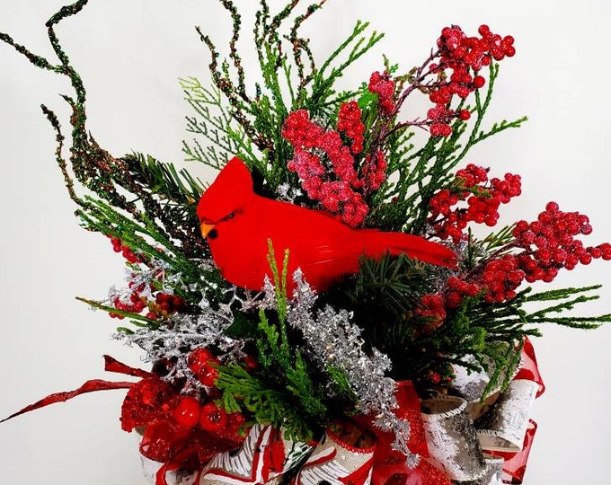 360 Degrees View Cardinal Christmas Tree Topper ~ Red Bird Holiday Tree ...