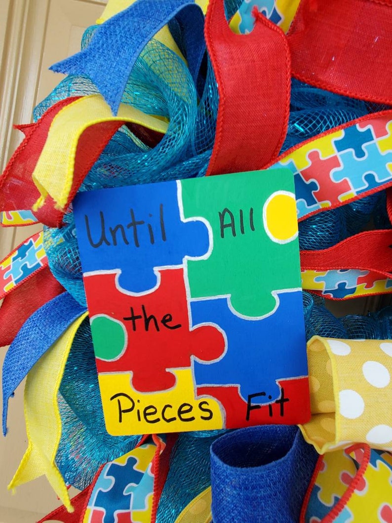Autism Awareness Front Door Wreath~autism Awareness Wreath ~ Autism ...