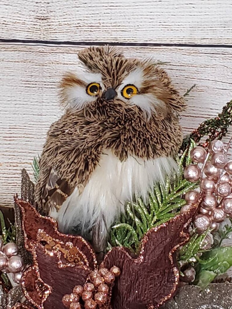 360 Degrees View Natural Owl Christmas Tree Topper Owl - Etsy