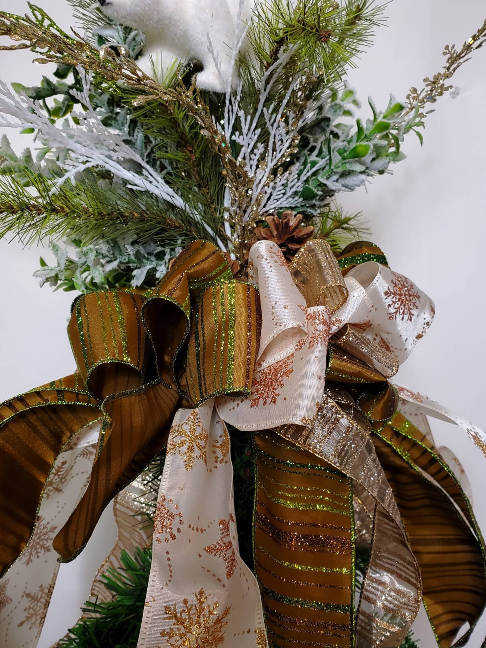 Woodland Polar Bear Christmas Tree Topper Woodland Holiday - Etsy