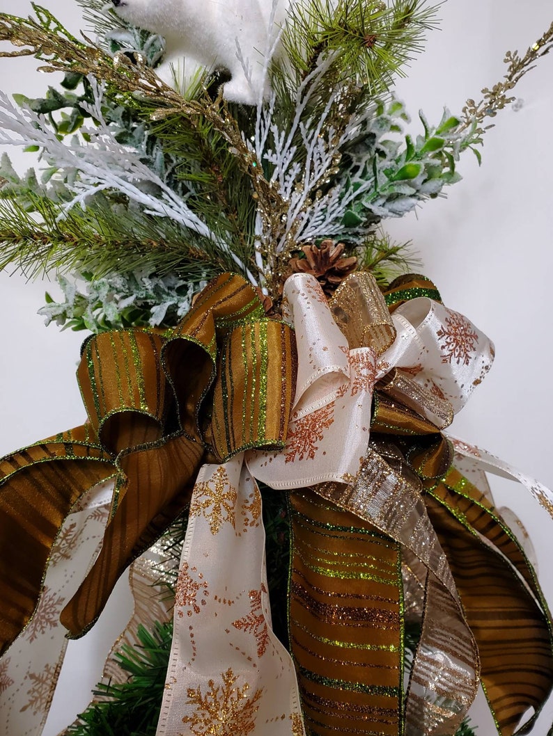 Woodland Polar Bear Christmas Tree Topper Woodland Holiday - Etsy