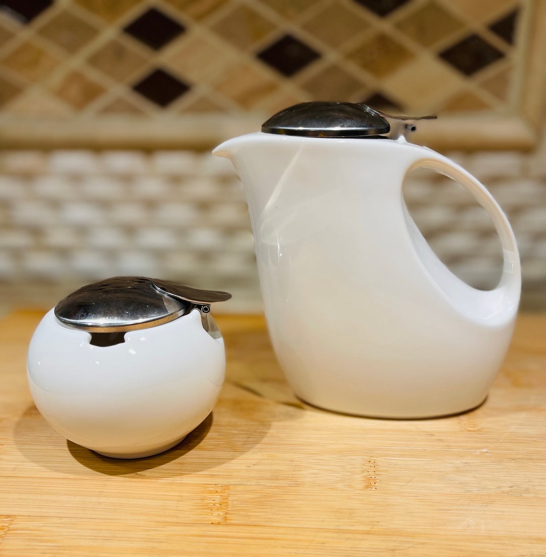 Bee House Japan 10oz White Teapot and Sugar Bowl Retro Style - Etsy