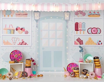 Candy Shop Backdrop | Etsy