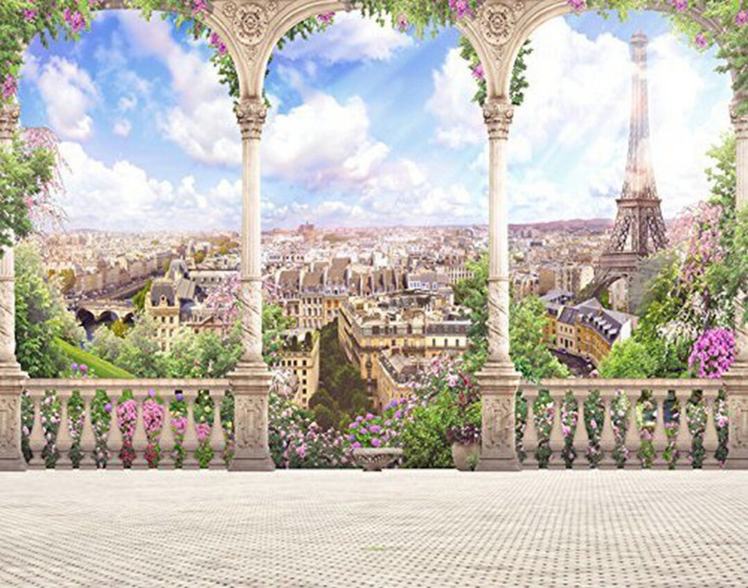 Vintage Retro Paris Eiffel Tower Photography Studio Backdrop Background ...