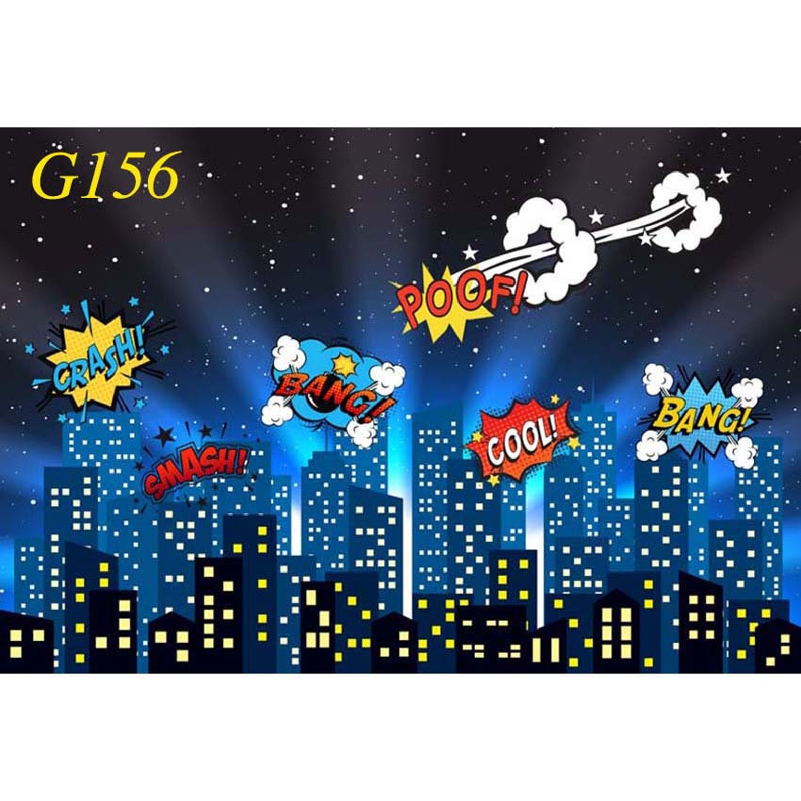 Superhero Bang Cool Modern City Birthday Photography Backdrop | Etsy