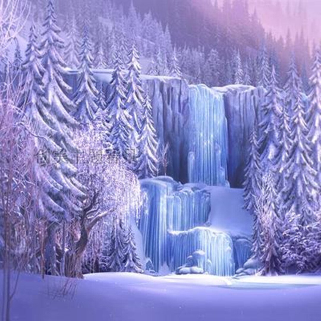 Fairy Tale Winter Snow Waterfall Photography Backdrop Background - Etsy