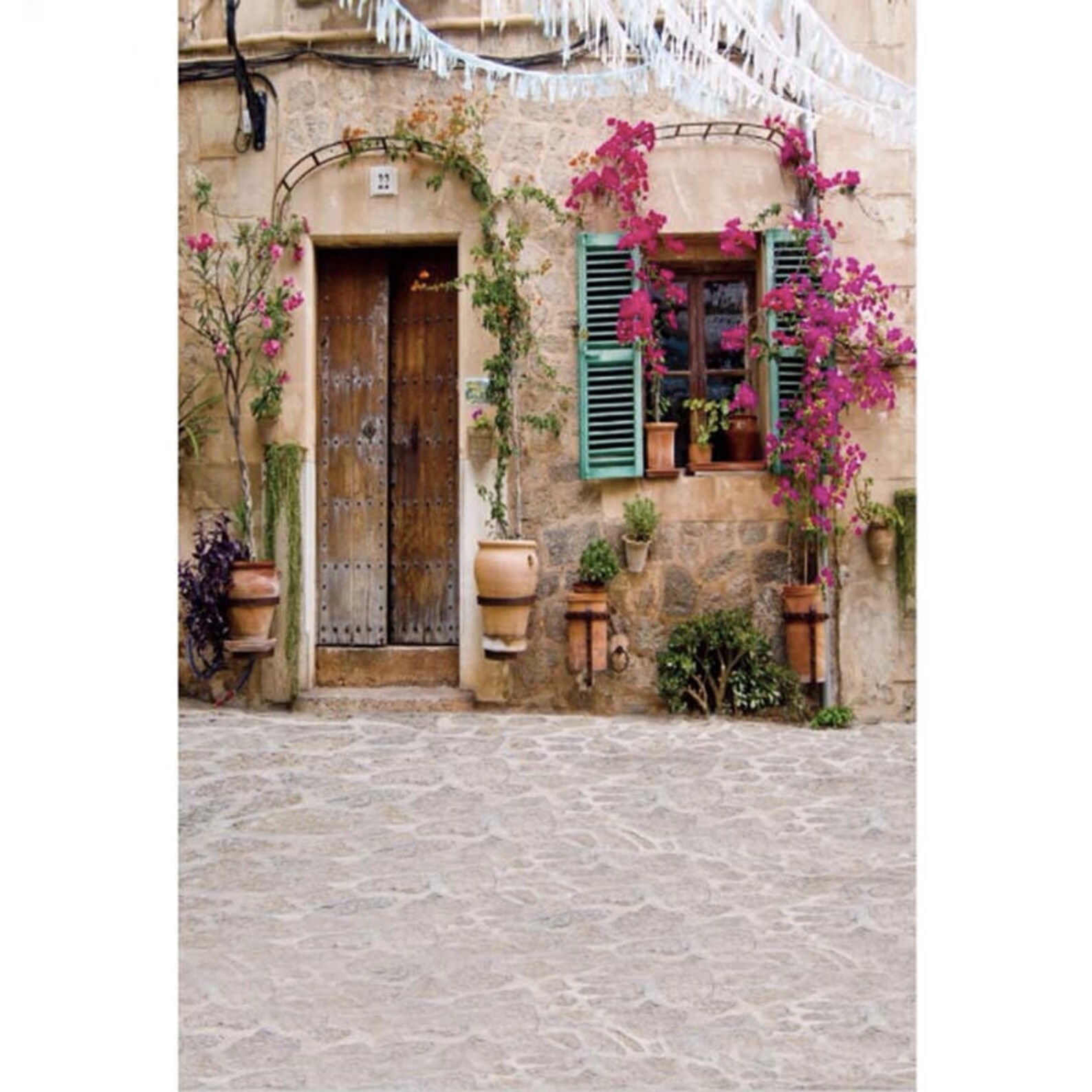 Old Village House Door Floral Photography Studio Backdrop | Etsy