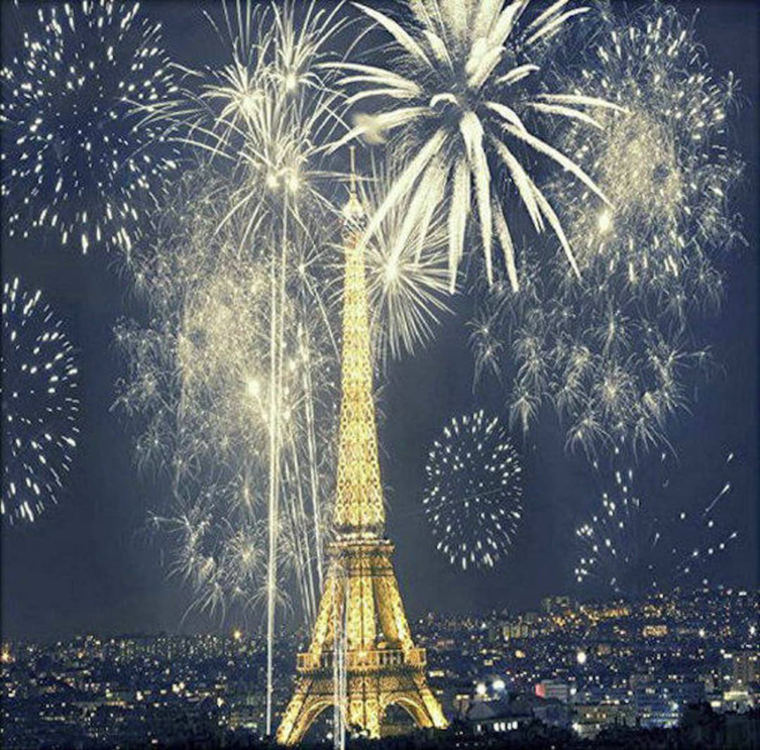 Vinyl Paris Eiffel Tower Night Fireworks Photography Studio Backdrop ...