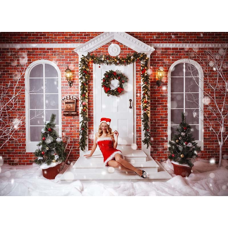 White Winter Christmas Snow House Photography Studio Backdrop - Etsy