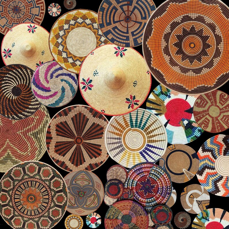 Vinyl Africa Baskets Straw Hat Pattern Photography Studio Backdrop ...