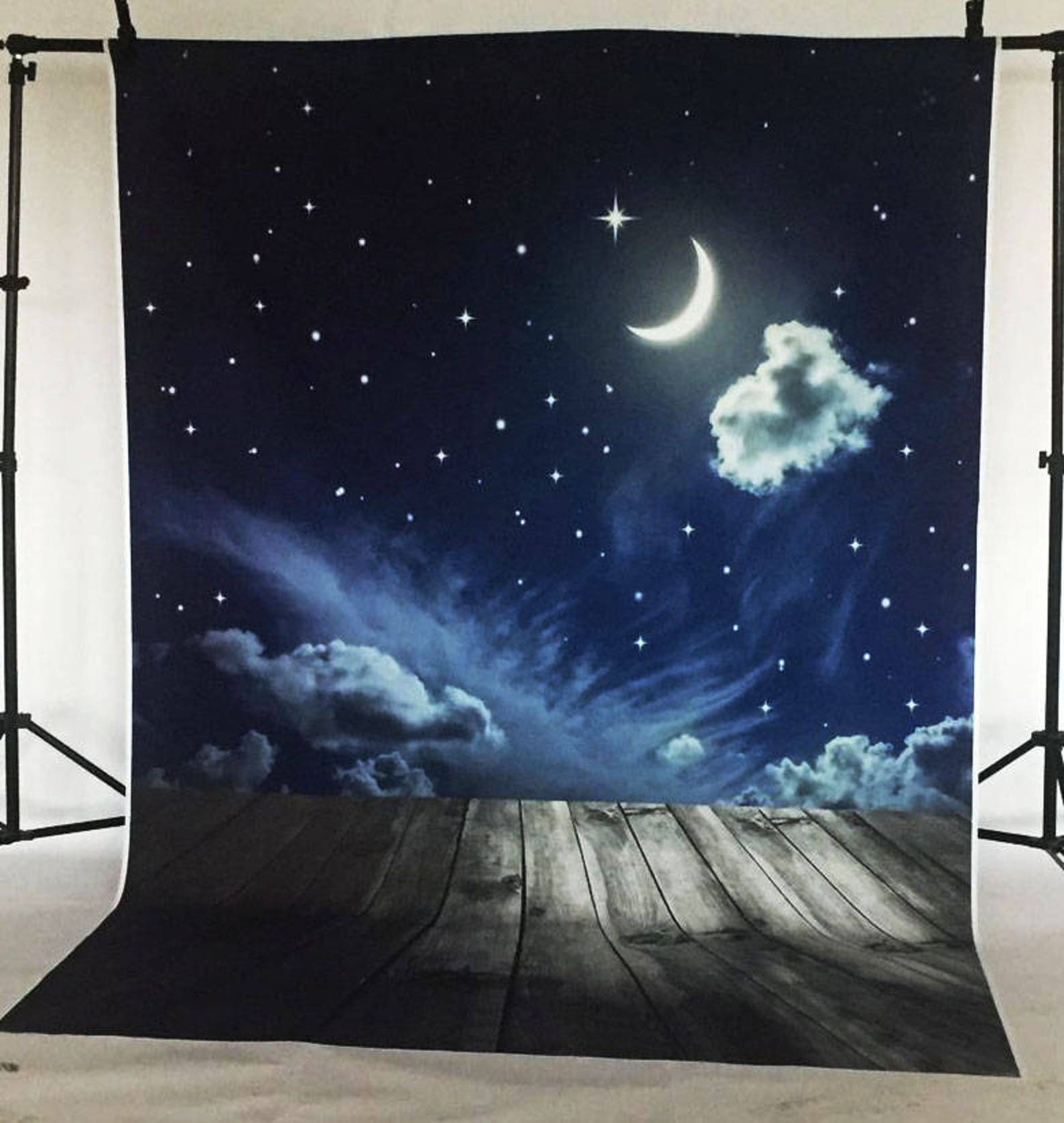 Vinyl Night Star Moon Sky Photography Studio Backdrop | Etsy