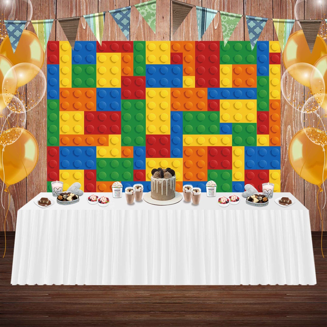 Vinyl Colorful Brick Puzzle Tetris Birthday Photography Studio Backdrop ...