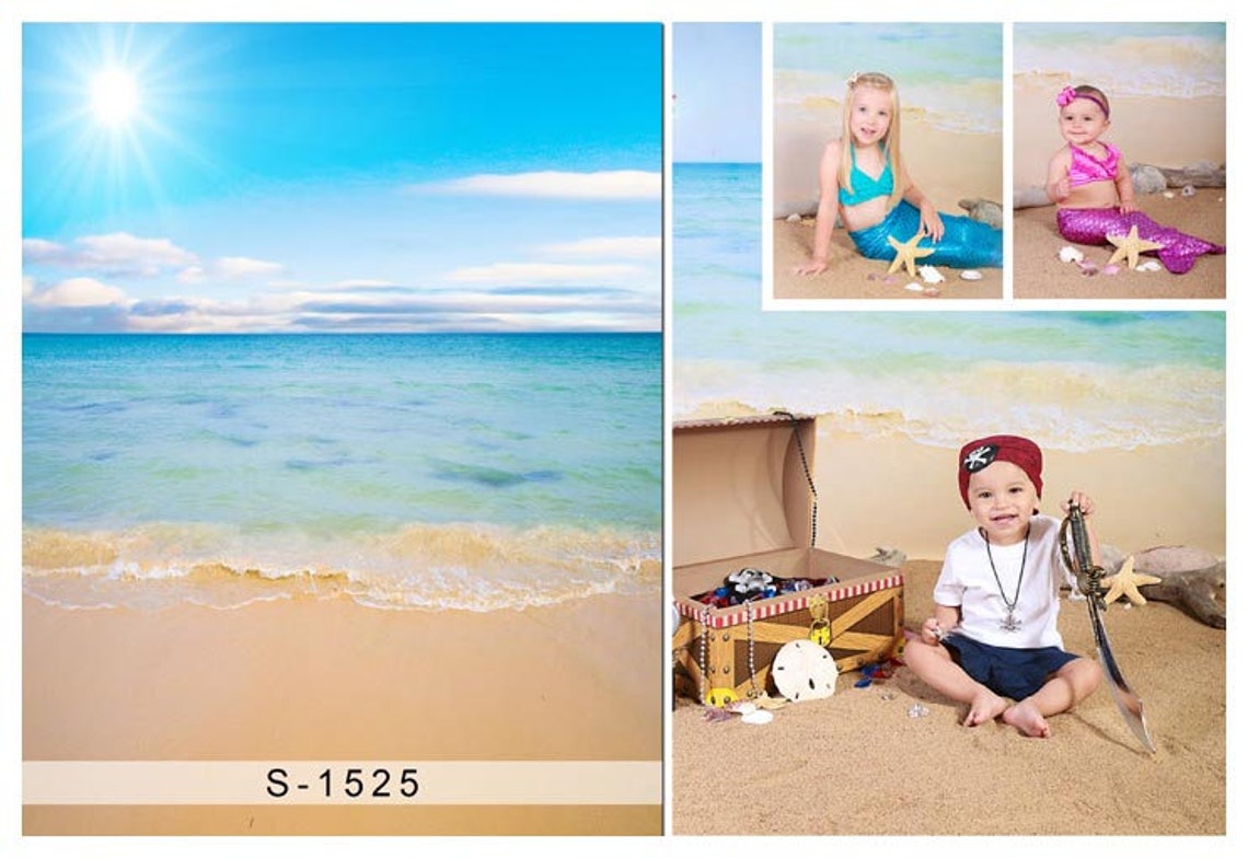 Summer Coast Beach Seaside Photography Studio Backdrop | Etsy