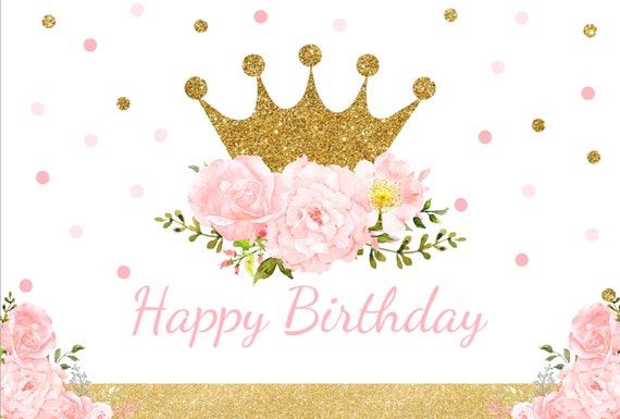 Little Princess Flowers Baby Shower Birthday Gold Crown - Etsy
