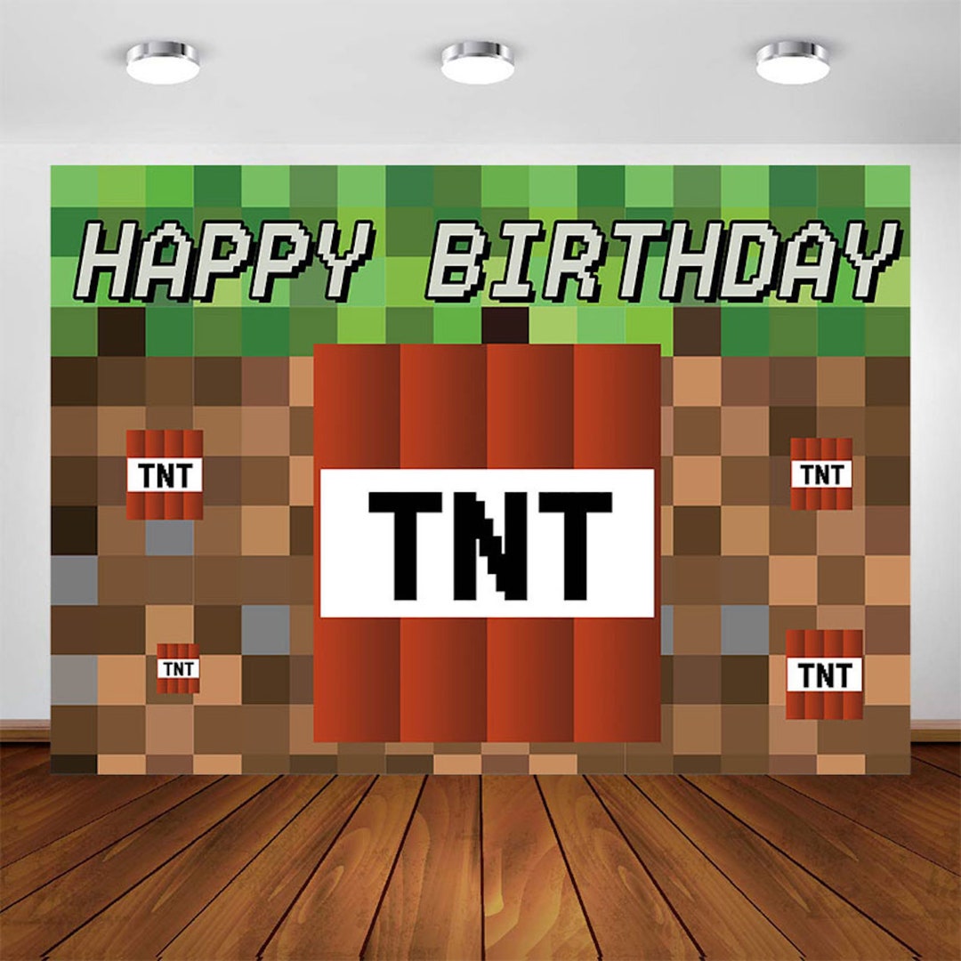 TNT World Pixel Game Birthday Party Photography Studio Backdrop ...