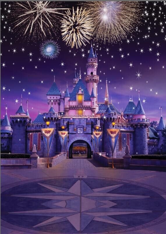 Vinyl Fairy Tale Castle Night Tower Fireworks Photography Studio ...