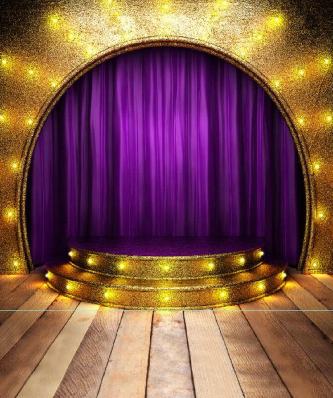 Purple Red Circle Curtain Stage Wood Floor Photography Studio Backdrop ...