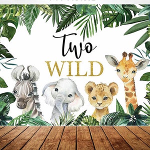 Wild One Baby Shower Safari Forest Jungle Animals Birthday Photography ...
