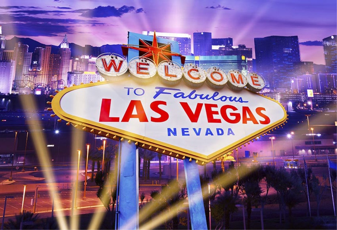 Vinyl Horizontal Las Vegas Night Photography Studio Backdrop Background ...