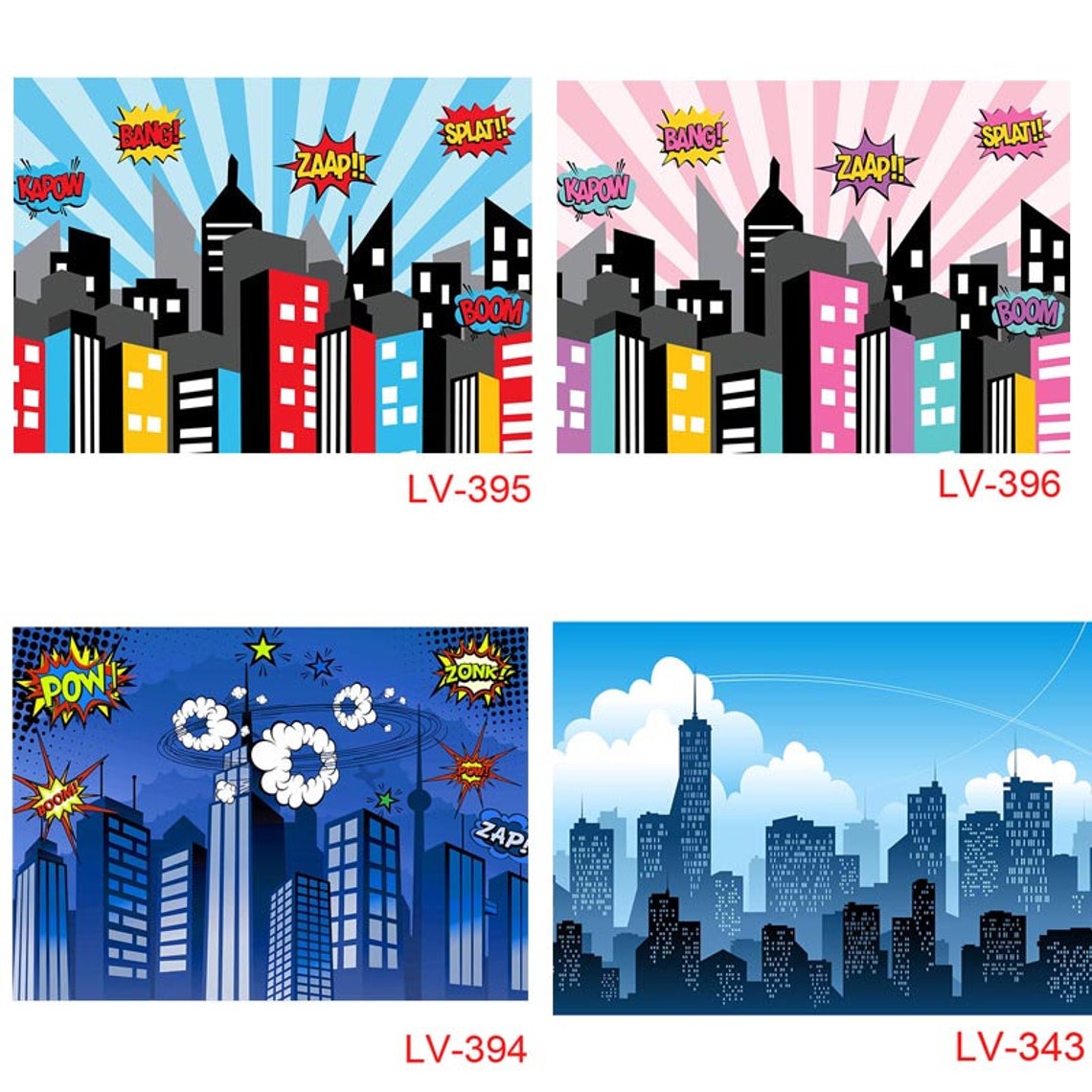 Superhero Bang Cool Modern City Birthday Photography Backdrop | Etsy